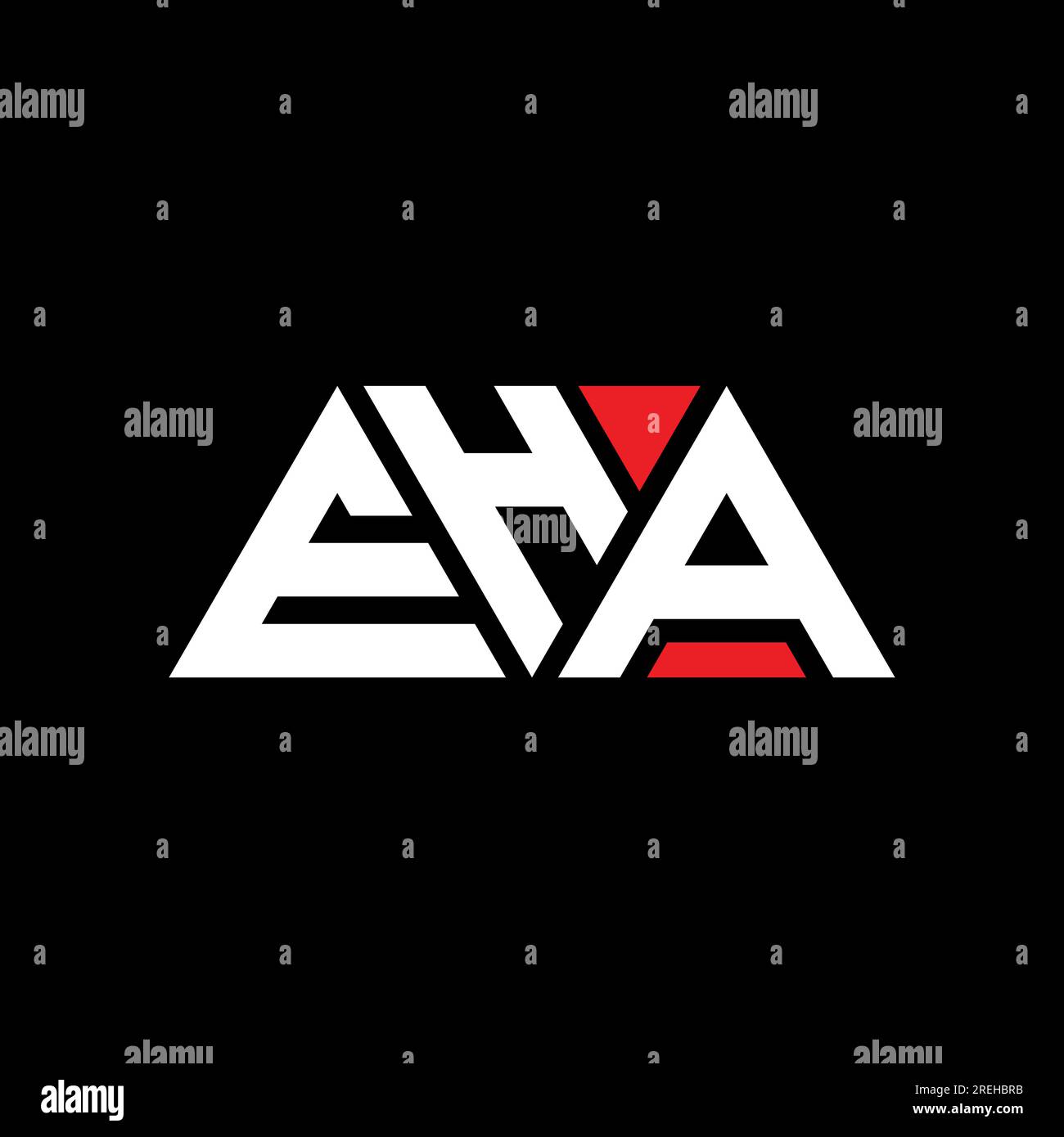 EHA triangle letter logo design with triangle shape. EHA triangle logo ...