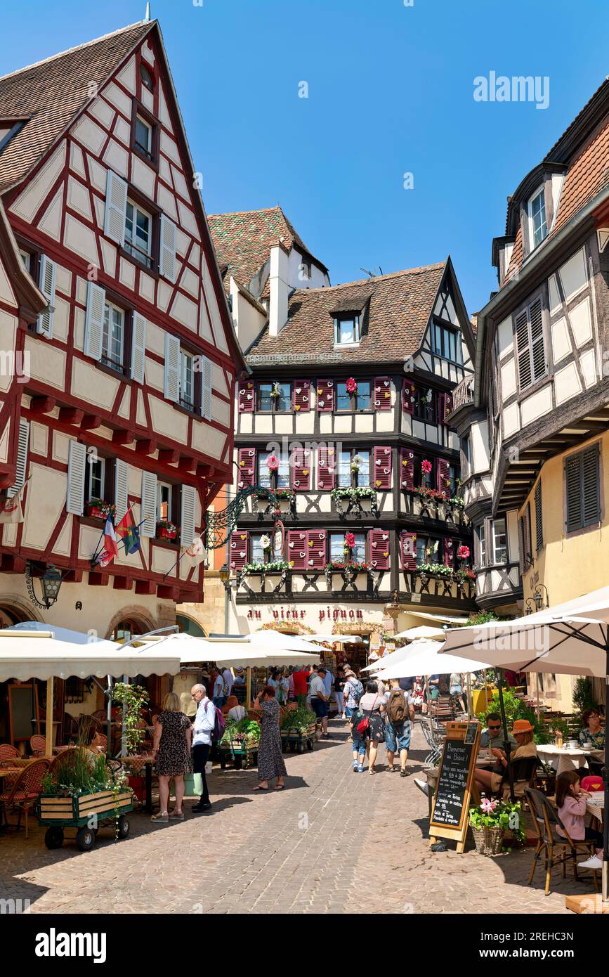 Colmar Alsace France. Alsace Wine Route. The timber framed houses in ...