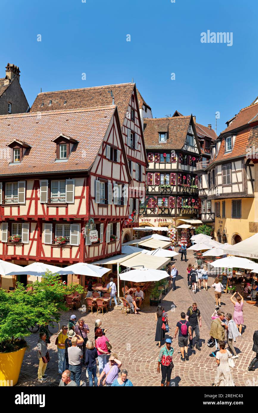 Colmar Alsace France. Alsace Wine Route. The timber framed houses in ...