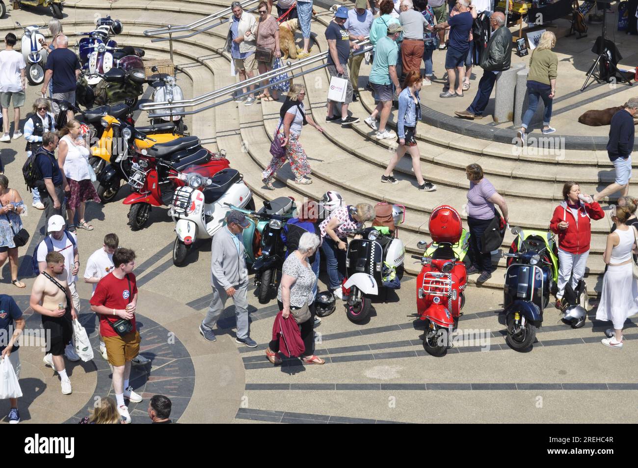 Scooters on the Promenade at the '60s Weekend, Cromer, Norfolk, England ...