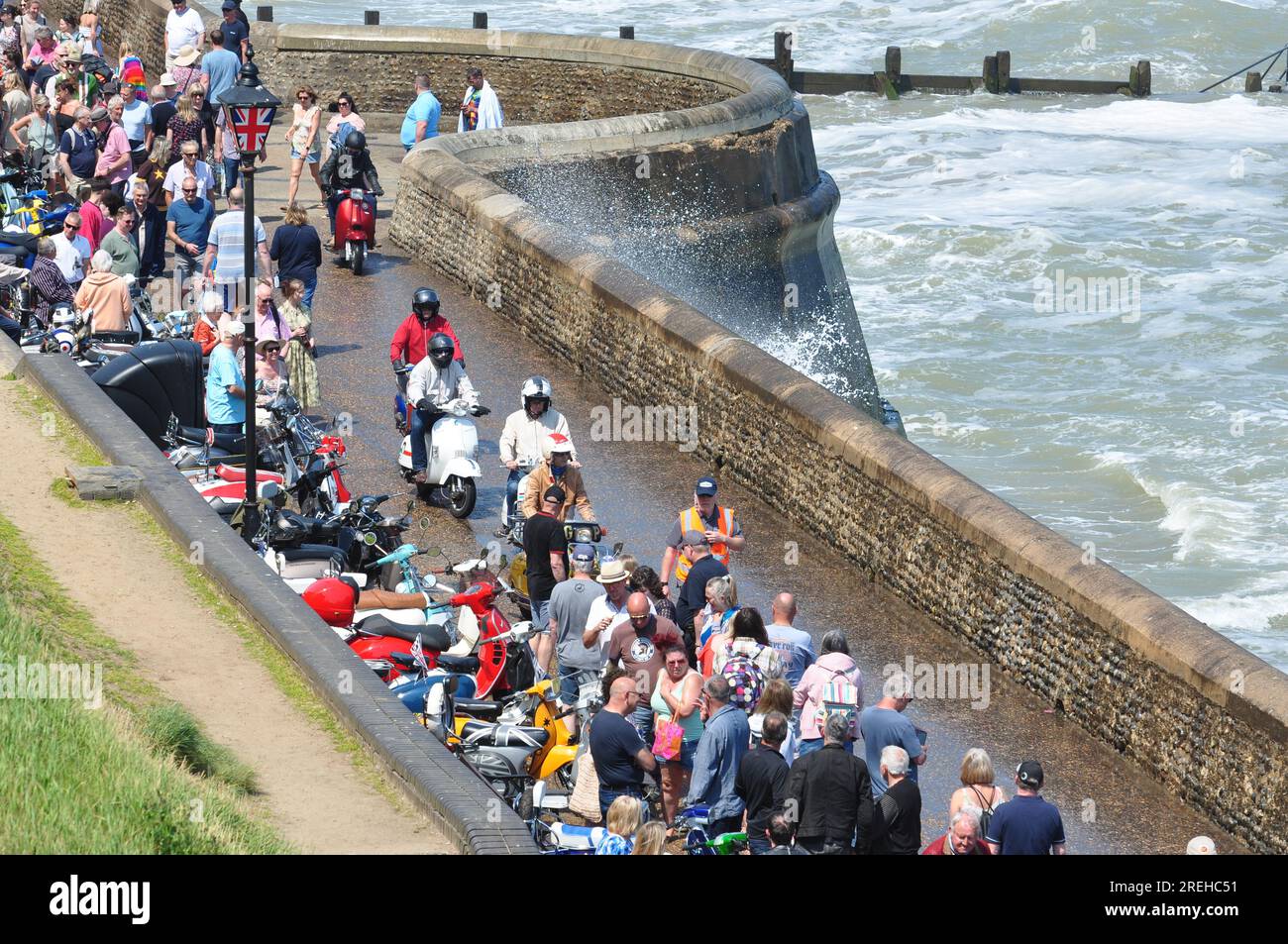 Scooters on the Promenade at the '60s Weekend, Cromer, Norfolk, England ...