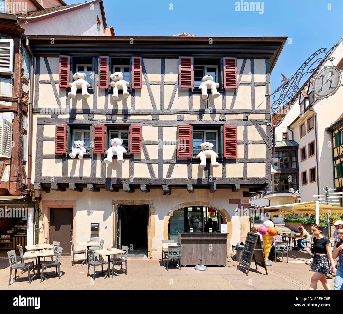 Colmar Alsace France. Alsace Wine Route. The timber framed houses in ...