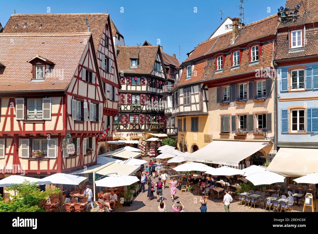 Colmar Alsace France. Alsace Wine Route. The timber framed houses in ...