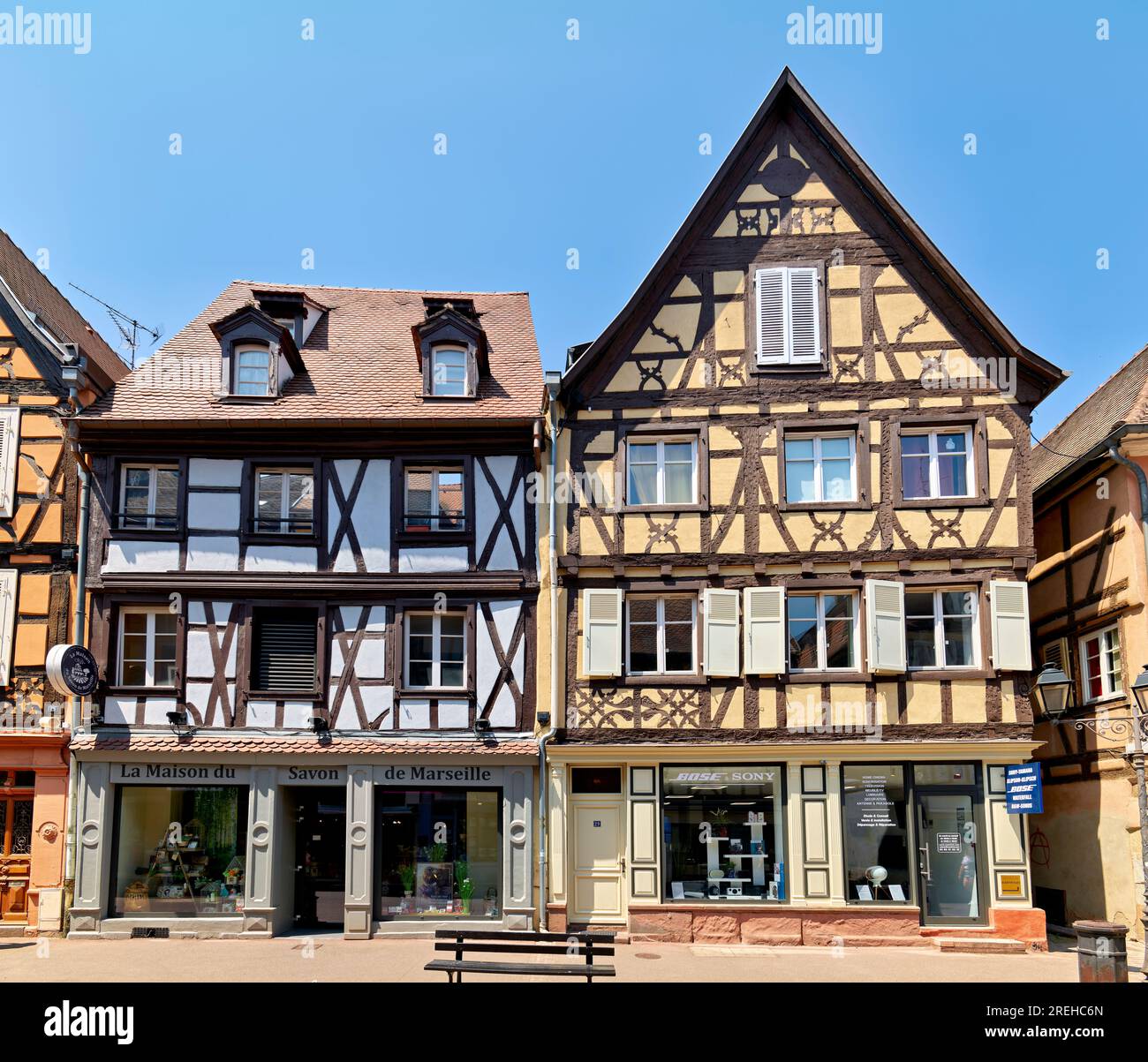 Colmar Alsace France. Alsace Wine Route. The timber framed houses in ...