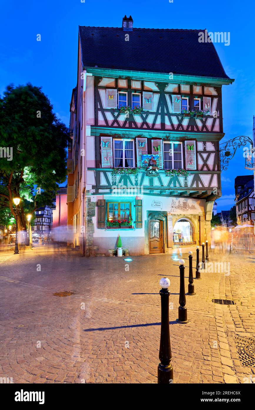 Colmar Alsace France. Alsace Wine Route. The timber framed houses in ...