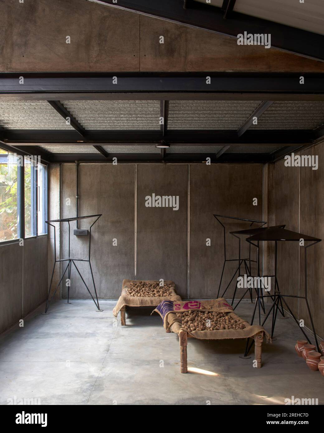 Interior view. Farm8, New Delhi, India. Architect: Studio array , 2023 ...