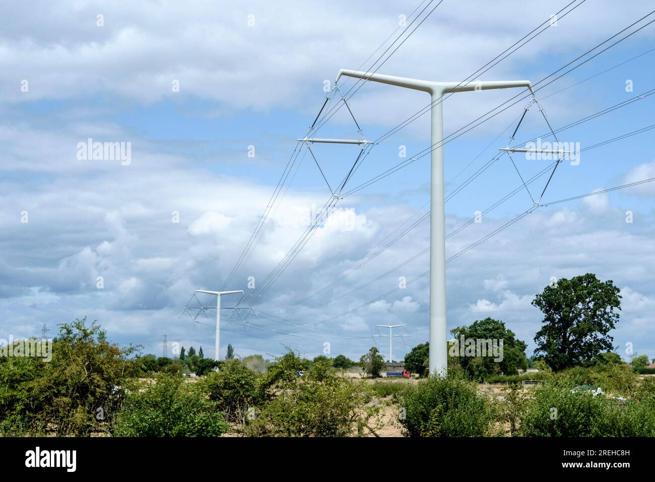 National Grid T-Pylons installed near Portishead Somerset UK Stock ...