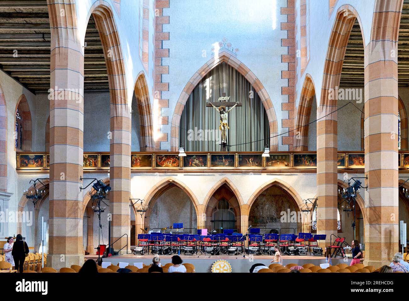 Colmar Alsace France. Alsace Wine Route. The protestant Eglise Saint ...