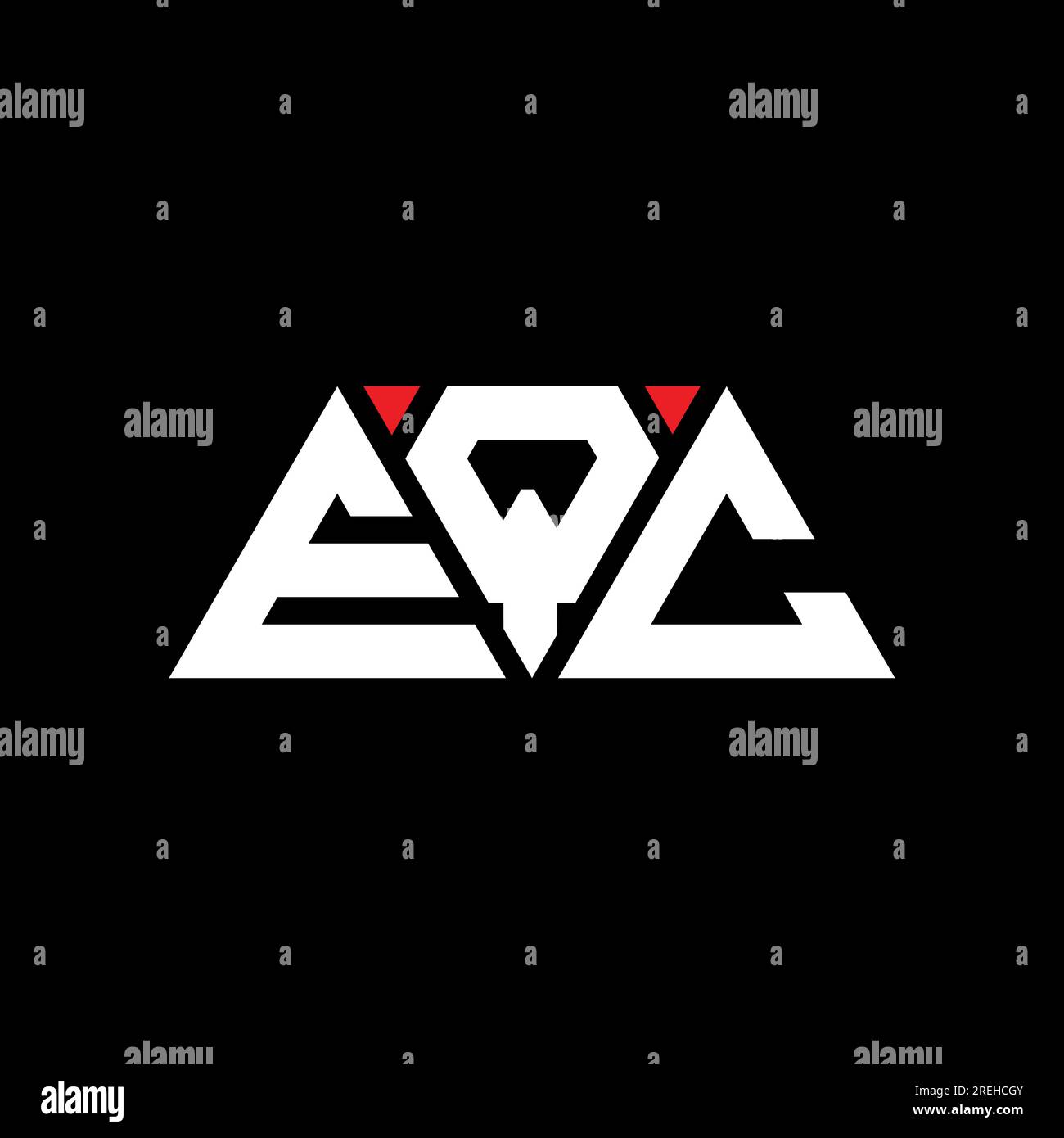 EQC triangle letter logo design with triangle shape. EQC triangle logo ...