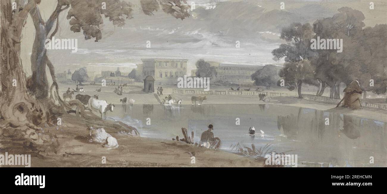 View of Part of Chowringhee - Calcutta by Sir Charles D'Oyly Stock ...