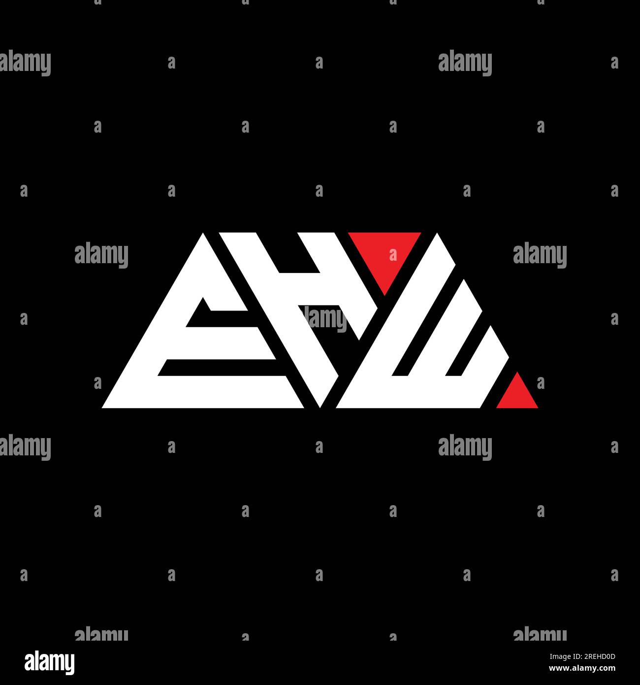 EHW triangle letter logo design with triangle shape. EHW triangle logo ...