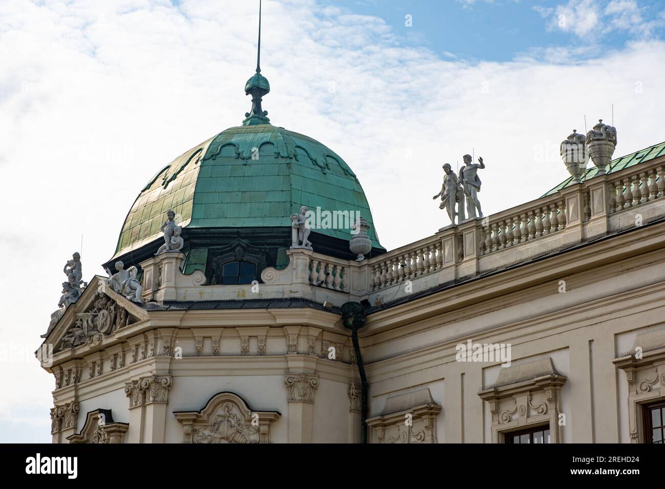 Baroque Belvedere Palace in Vienna. Dome on the building. May 19, 2023 ...