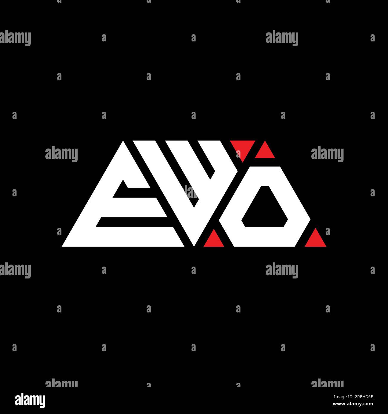 EWO triangle letter logo design with triangle shape. EWO triangle logo ...