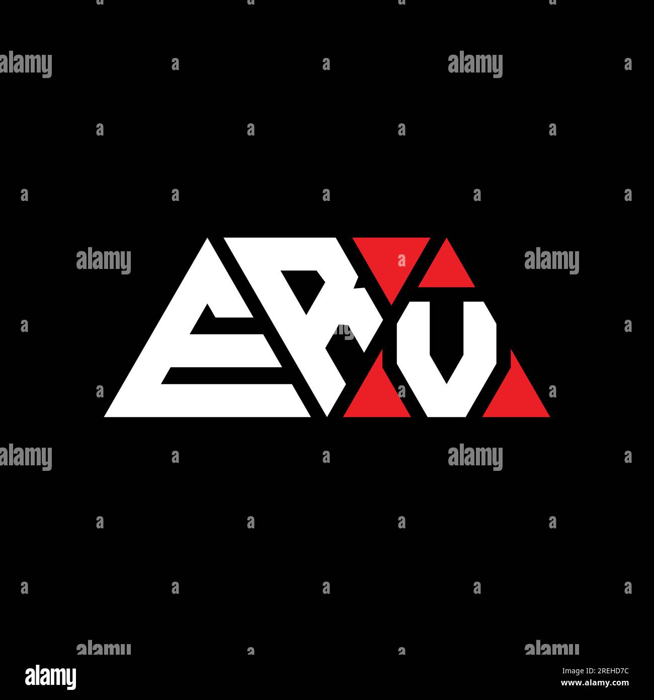 ERV triangle letter logo design with triangle shape. ERV triangle logo ...