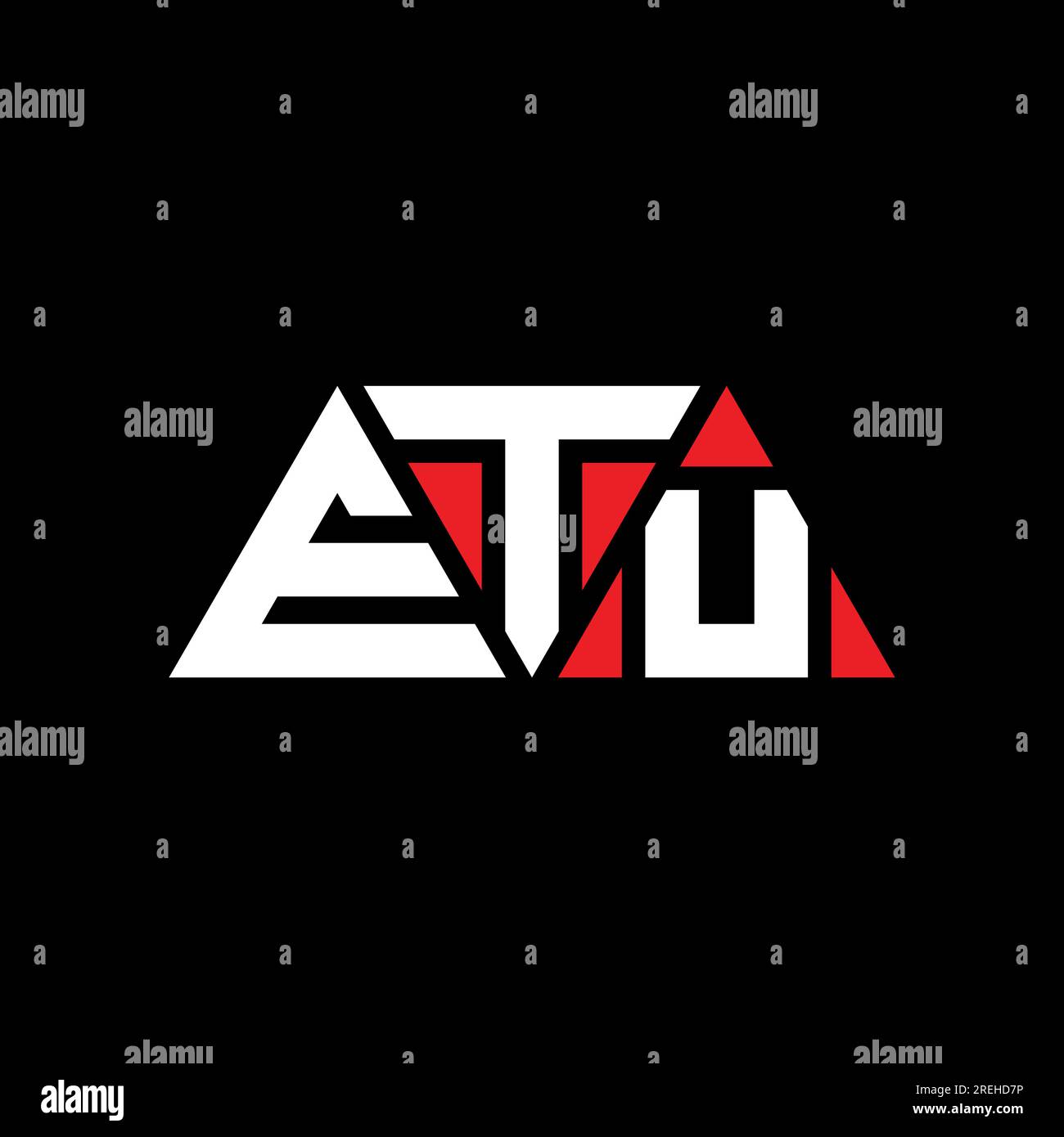 ETU triangle letter logo design with triangle shape. ETU triangle logo ...