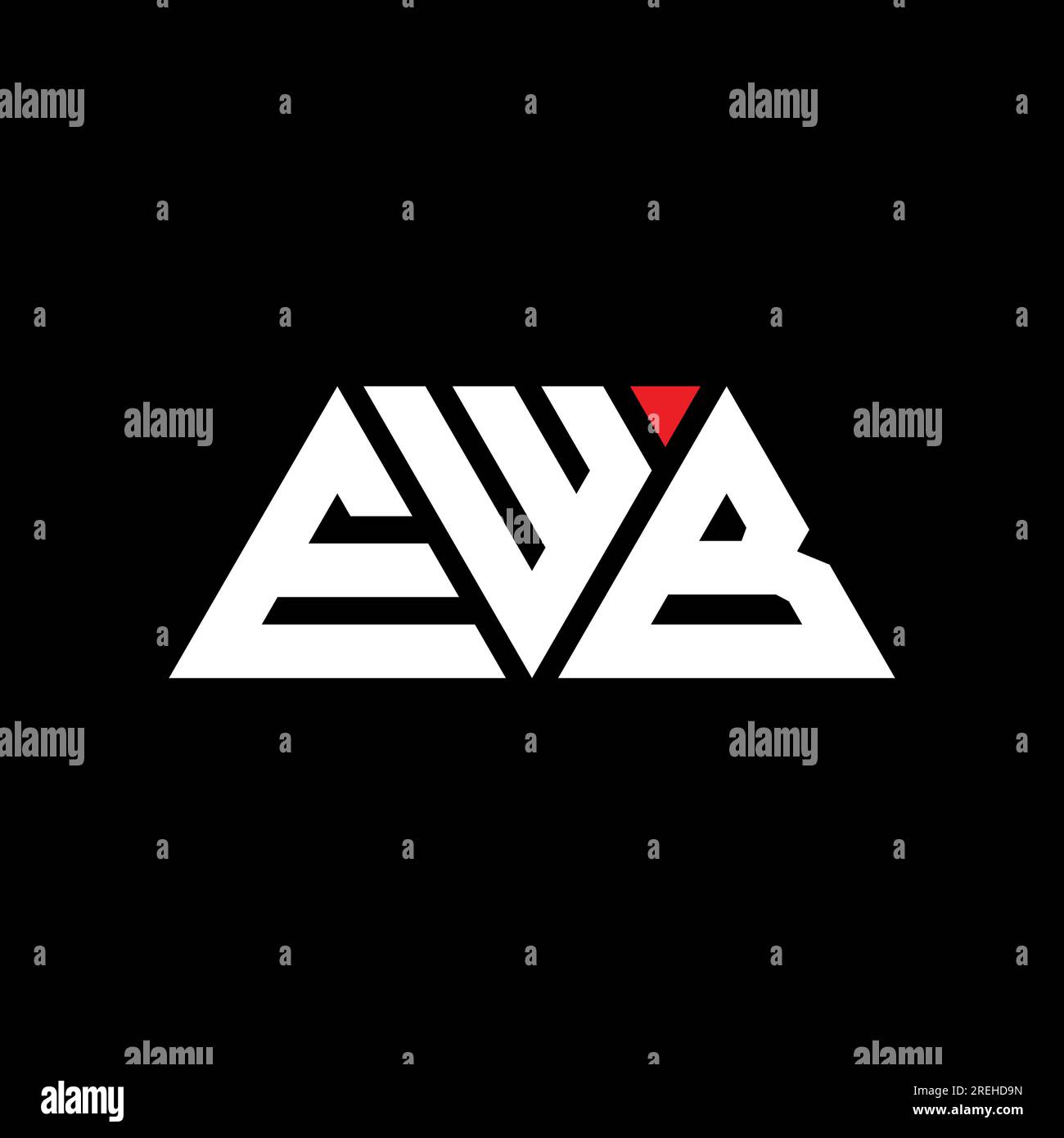 EWB triangle letter logo design with triangle shape. EWB triangle logo ...