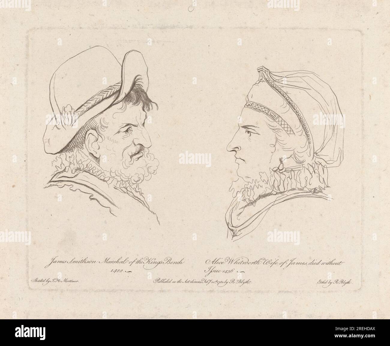 Portraits of James Smithson, Marshall of the King's Bench 1422 and his ...