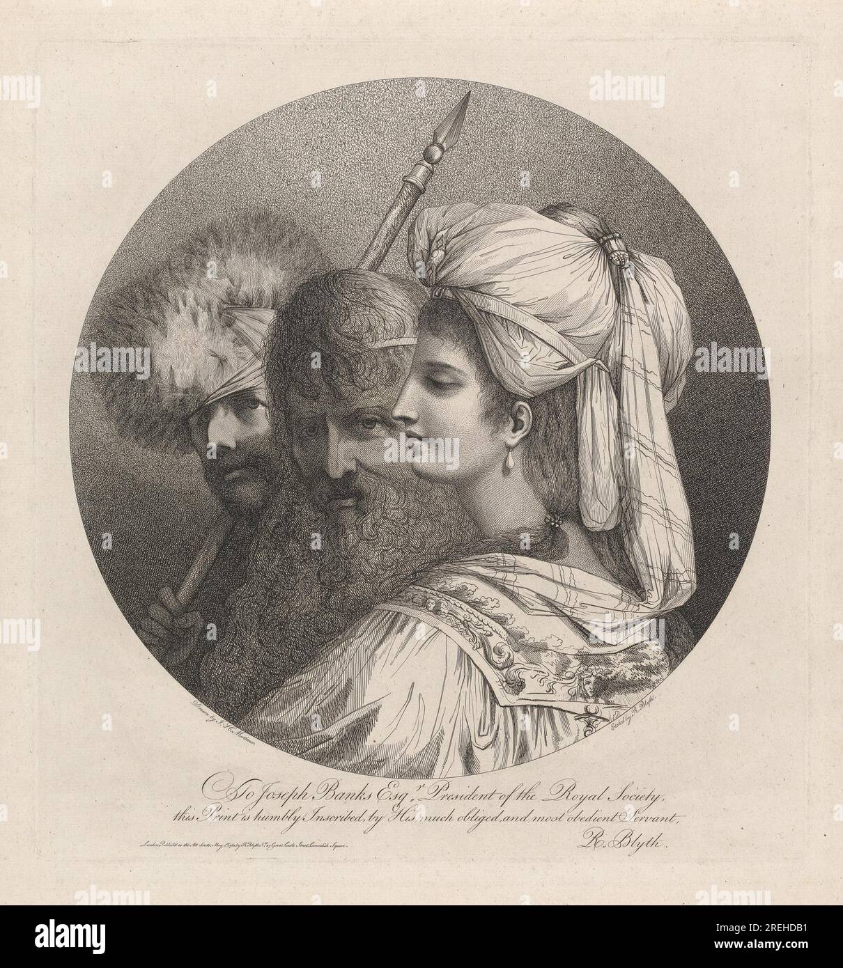 Two Studies, Each of Three (Historical ?) Characters, Two Male and One ...