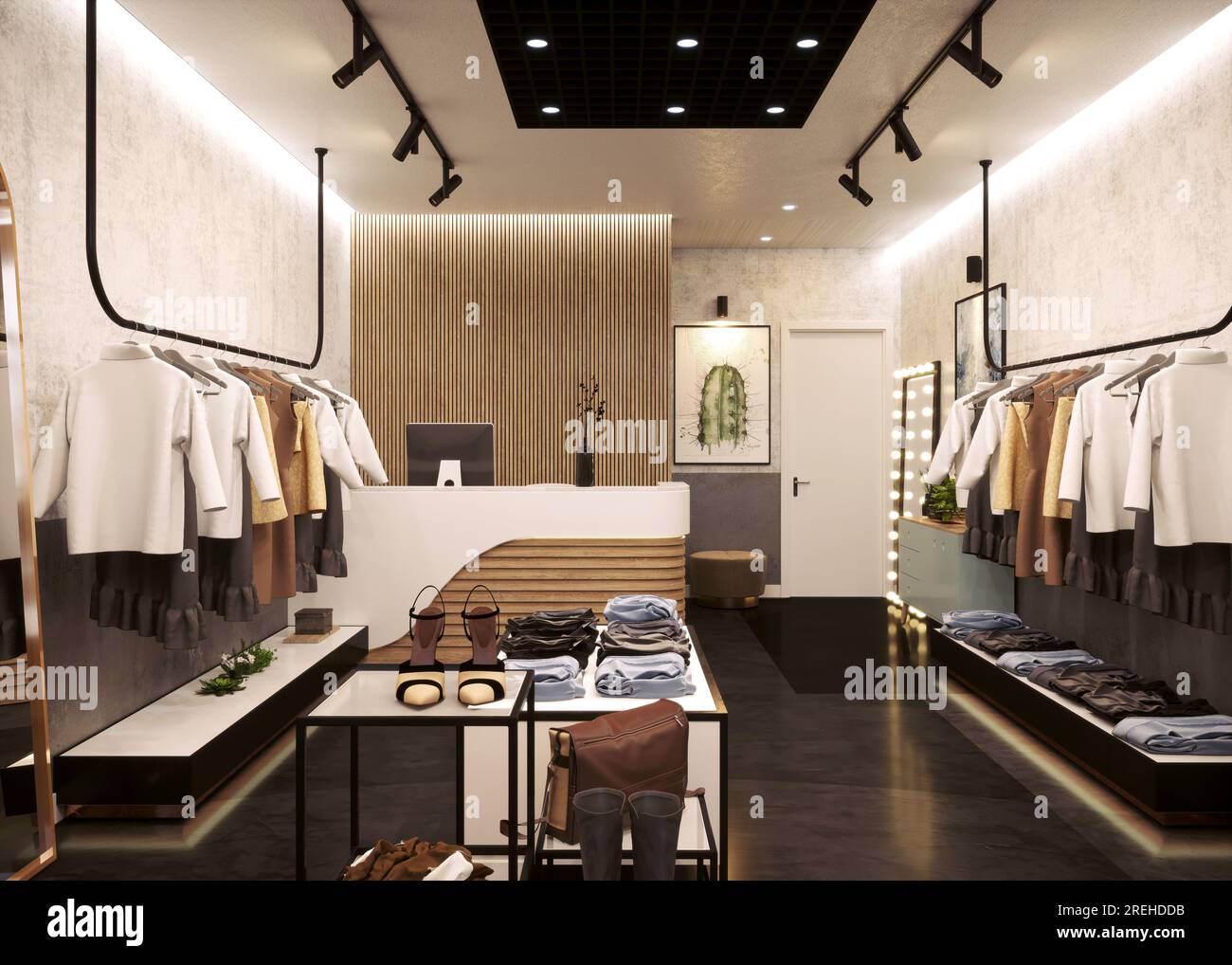 fashion shop 3d render Stock Photo - Alamy