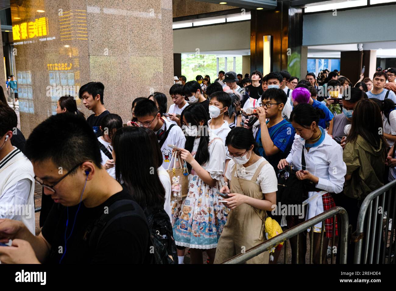 Hong Kong, China. 28th July, 2023. Comic fans wait in line to enter the ...