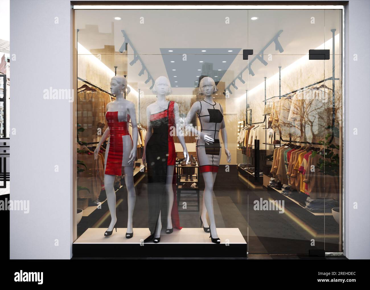 fashion shop 3d render Stock Photo - Alamy