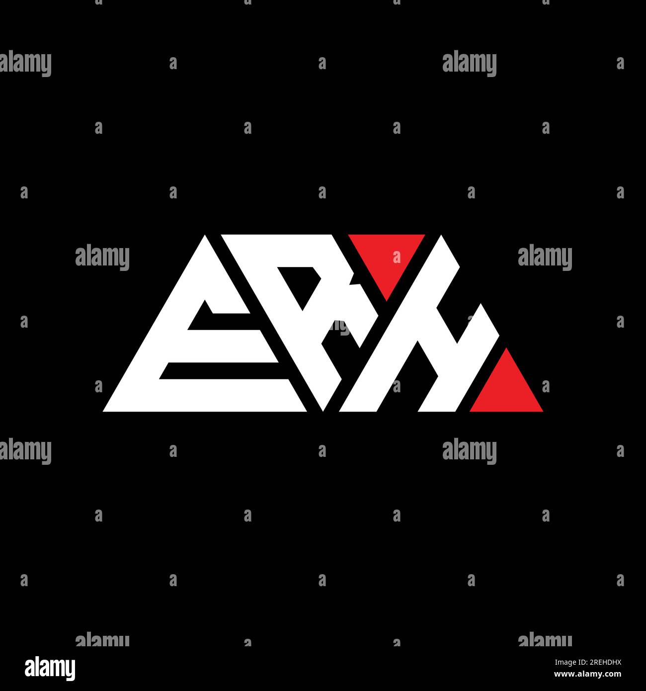 ERH triangle letter logo design with triangle shape. ERH triangle logo design monogram. ERH ...