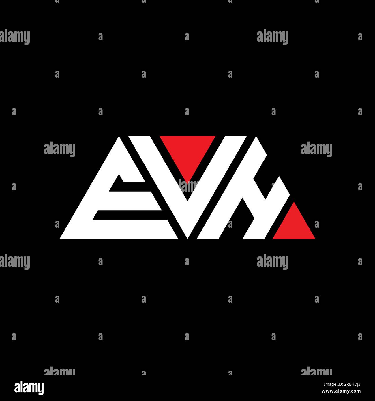 EVH triangle letter logo design with triangle shape. EVH triangle logo ...