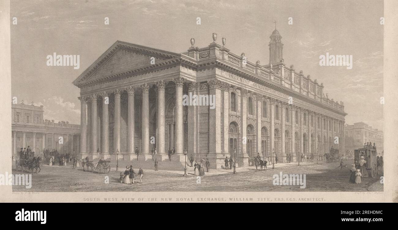 South West View of the New Royal Exchange by Thomas Higham Stock Photo ...