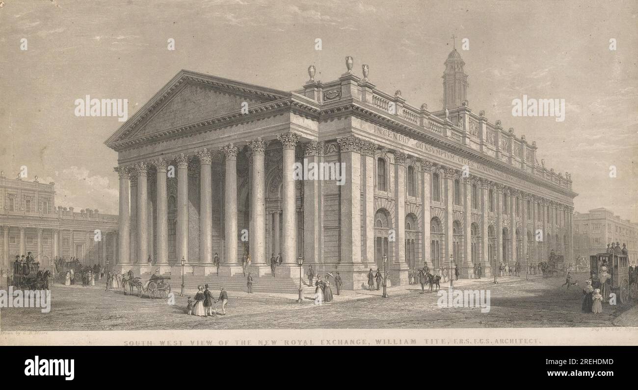 South West View of the New Royal Exchange by Thomas Higham Stock Photo ...