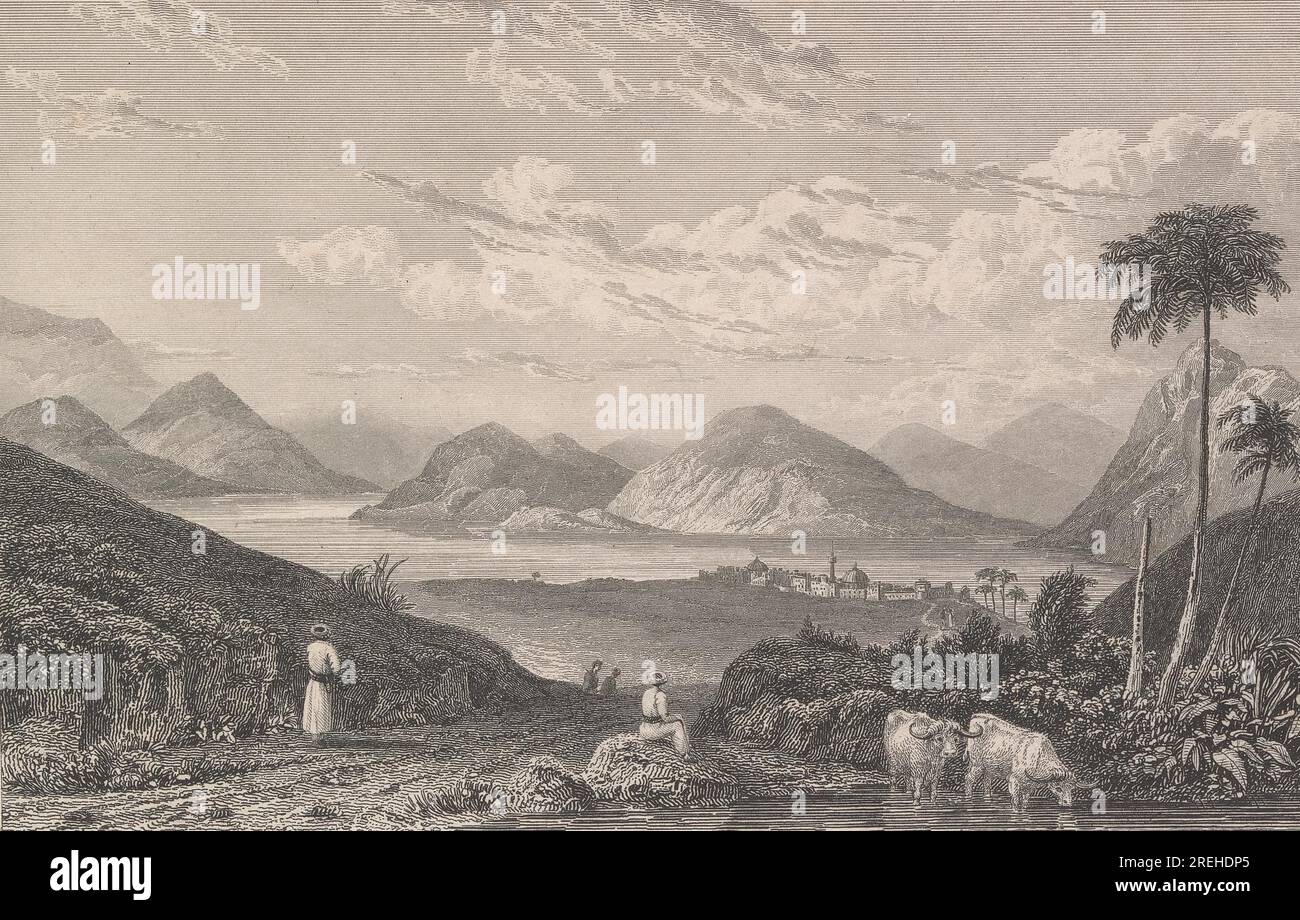 The Lake of Genesareth and Town of Tiberius by Thomas Higham Stock ...