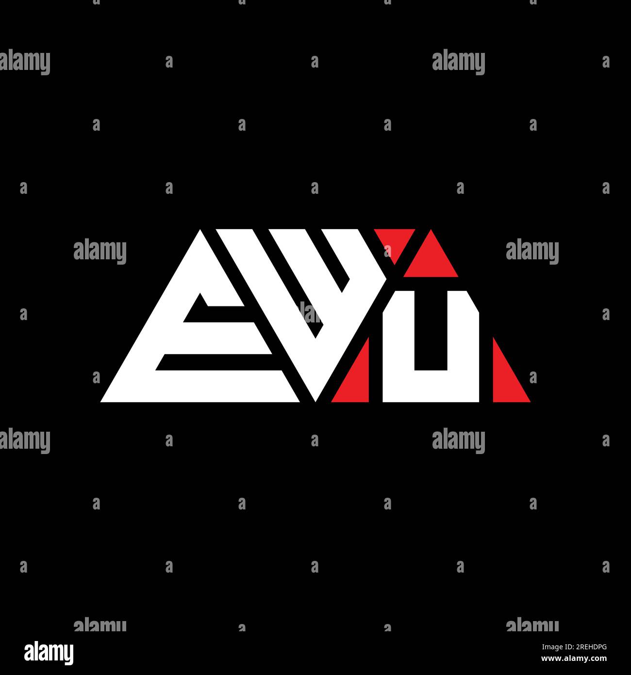 EWU triangle letter logo design with triangle shape. EWU triangle logo ...