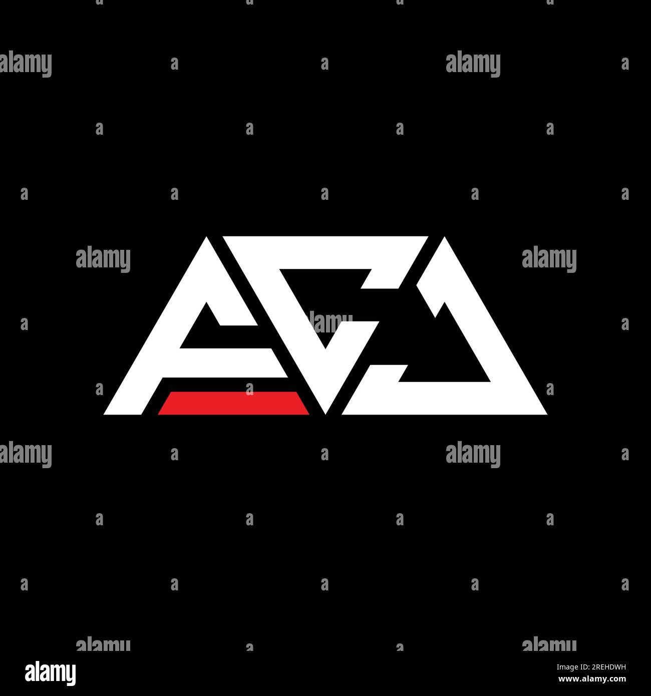 FCJ triangle letter logo design with triangle shape. FCJ triangle logo ...