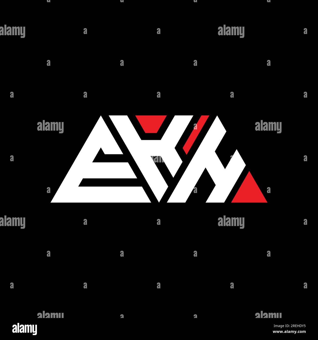 EKH triangle letter logo design with triangle shape. EKH triangle logo design monogram. EKH ...