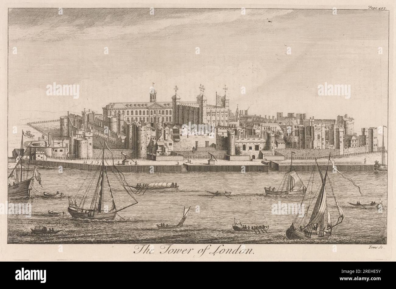 The Tower of London circa 1750 by William Henry Toms Stock Photo - Alamy