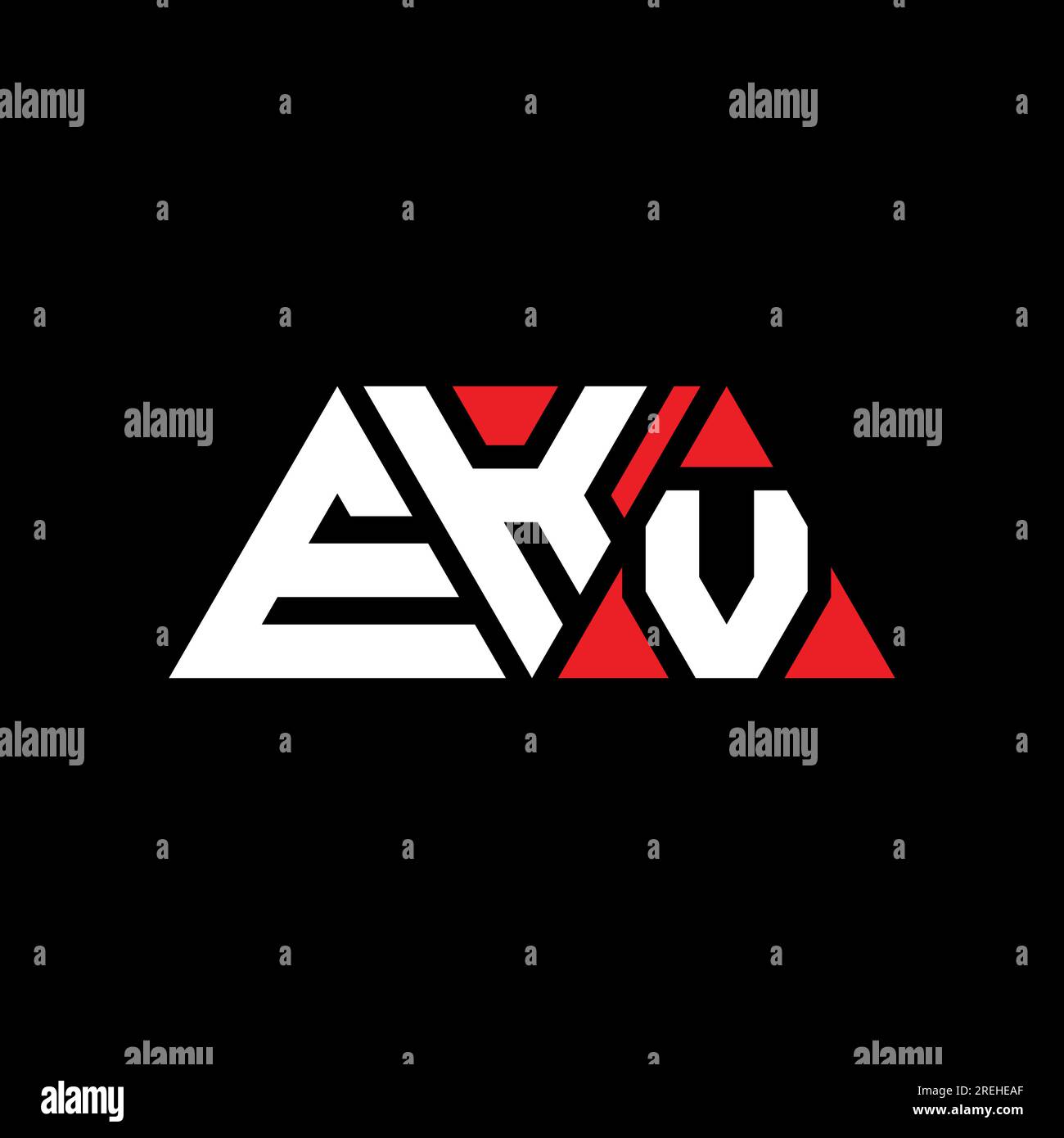 EKV triangle letter logo design with triangle shape. EKV triangle logo ...