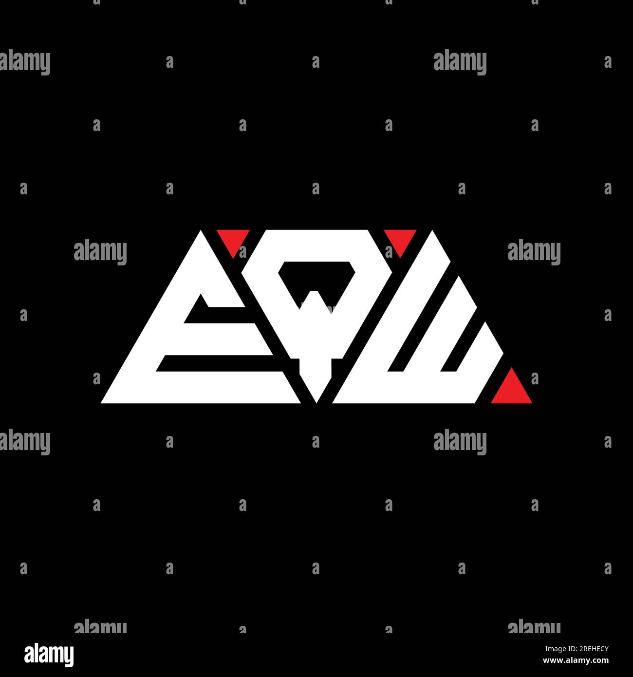 EQW triangle letter logo design with triangle shape. EQW triangle logo ...