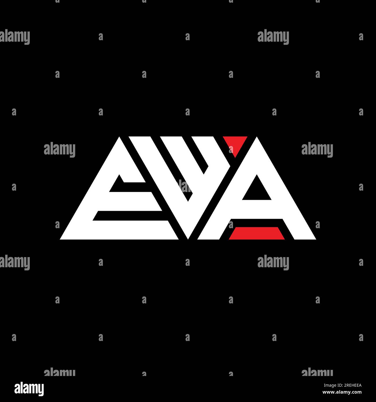 EWA triangle letter logo design with triangle shape. EWA triangle logo ...