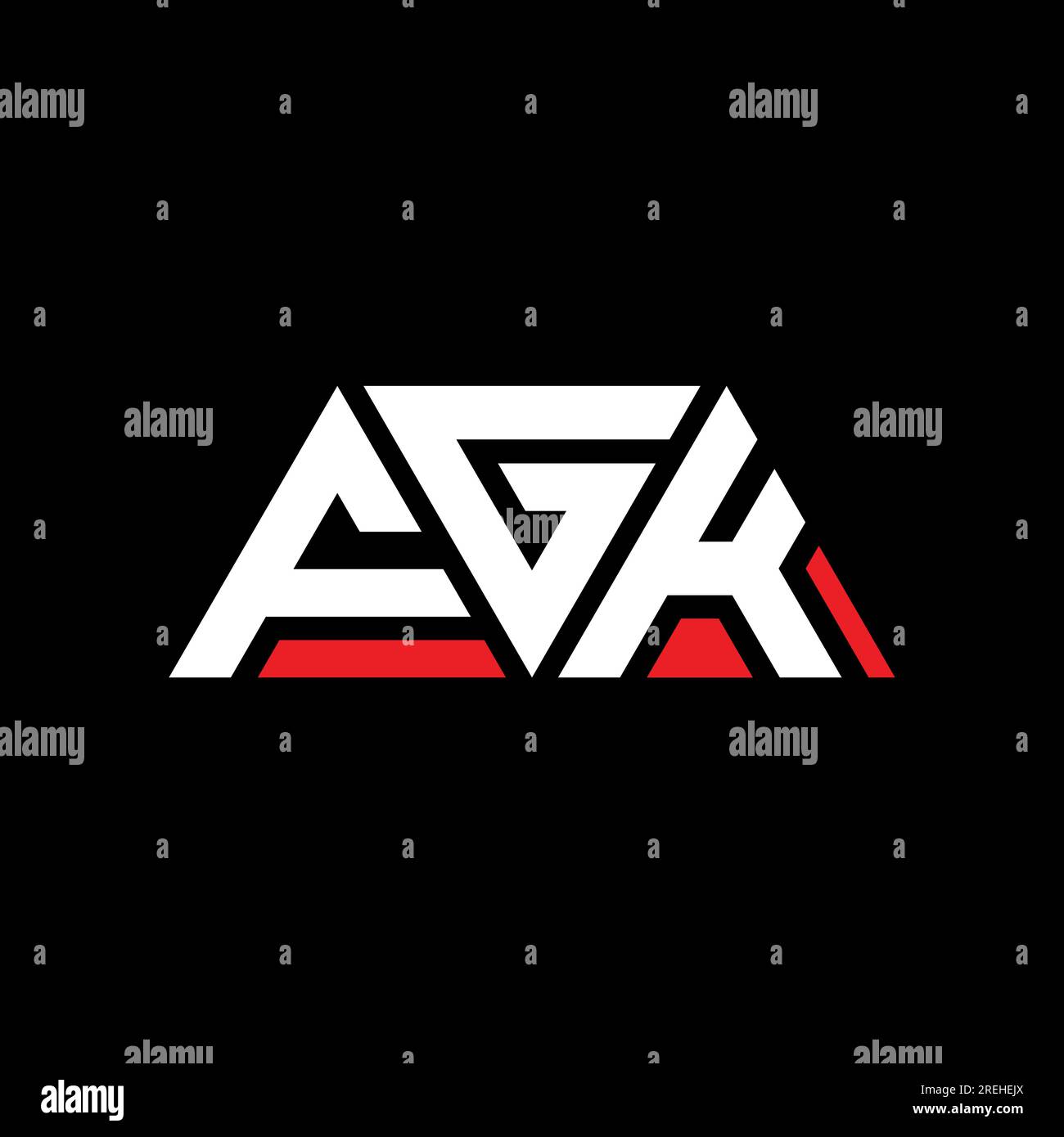 FGK triangle letter logo design with triangle shape. FGK triangle logo design monogram. FGK ...
