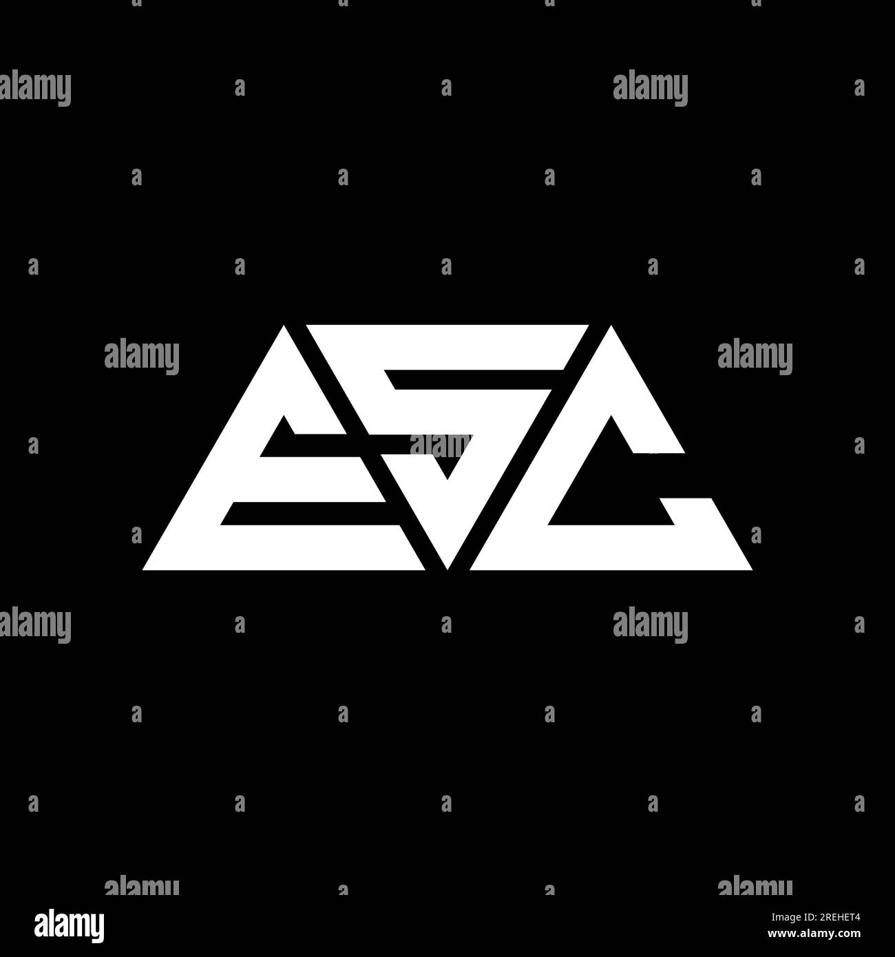 ESC triangle letter logo design with triangle shape. ESC triangle logo ...