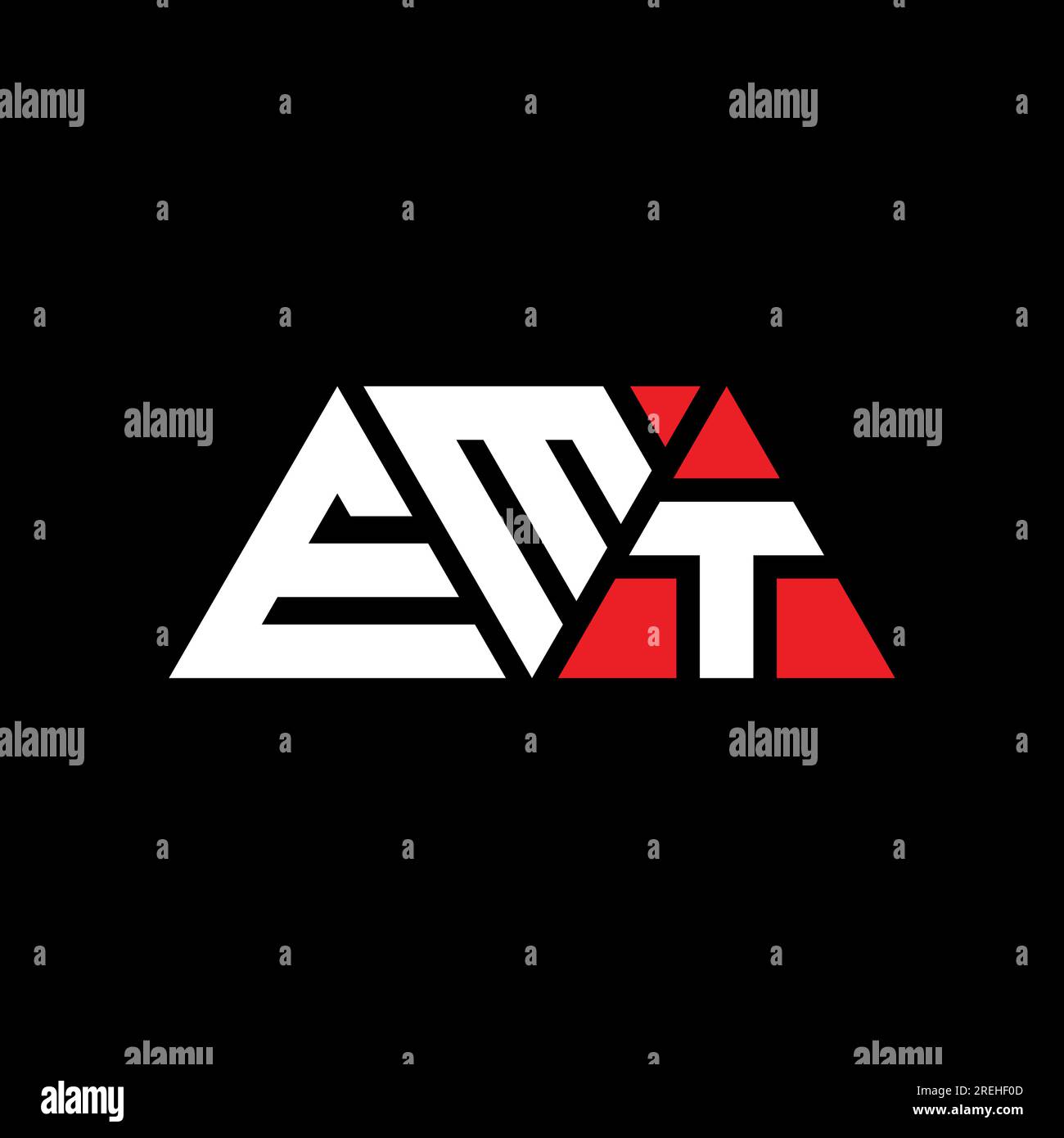 EMT triangle letter logo design with triangle shape. EMT triangle logo ...