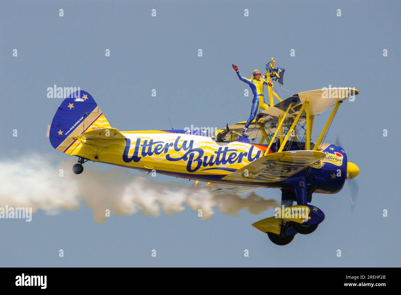Aerosuperbatics Utterly Butterly Wingwalkers Display Team Flying At