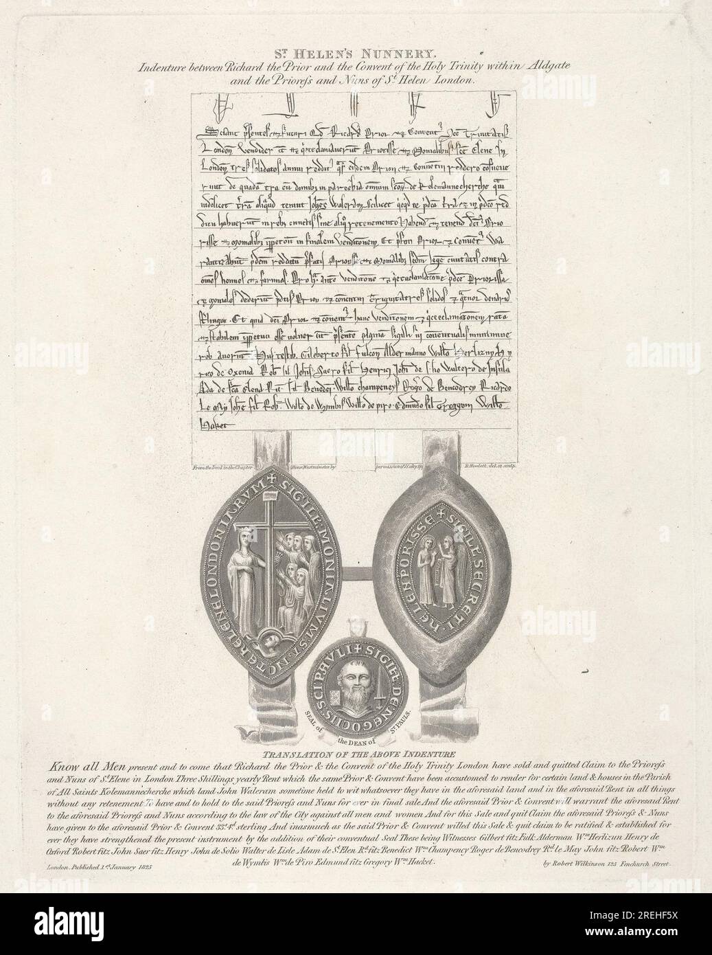 Indenture Between Richard the Prior and the Convent of the Holy Trinity ...