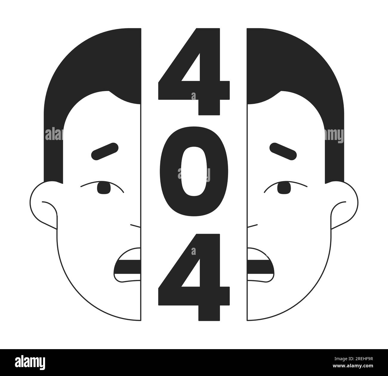 Man surprised face outline vector Stock Vector Images - Alamy
