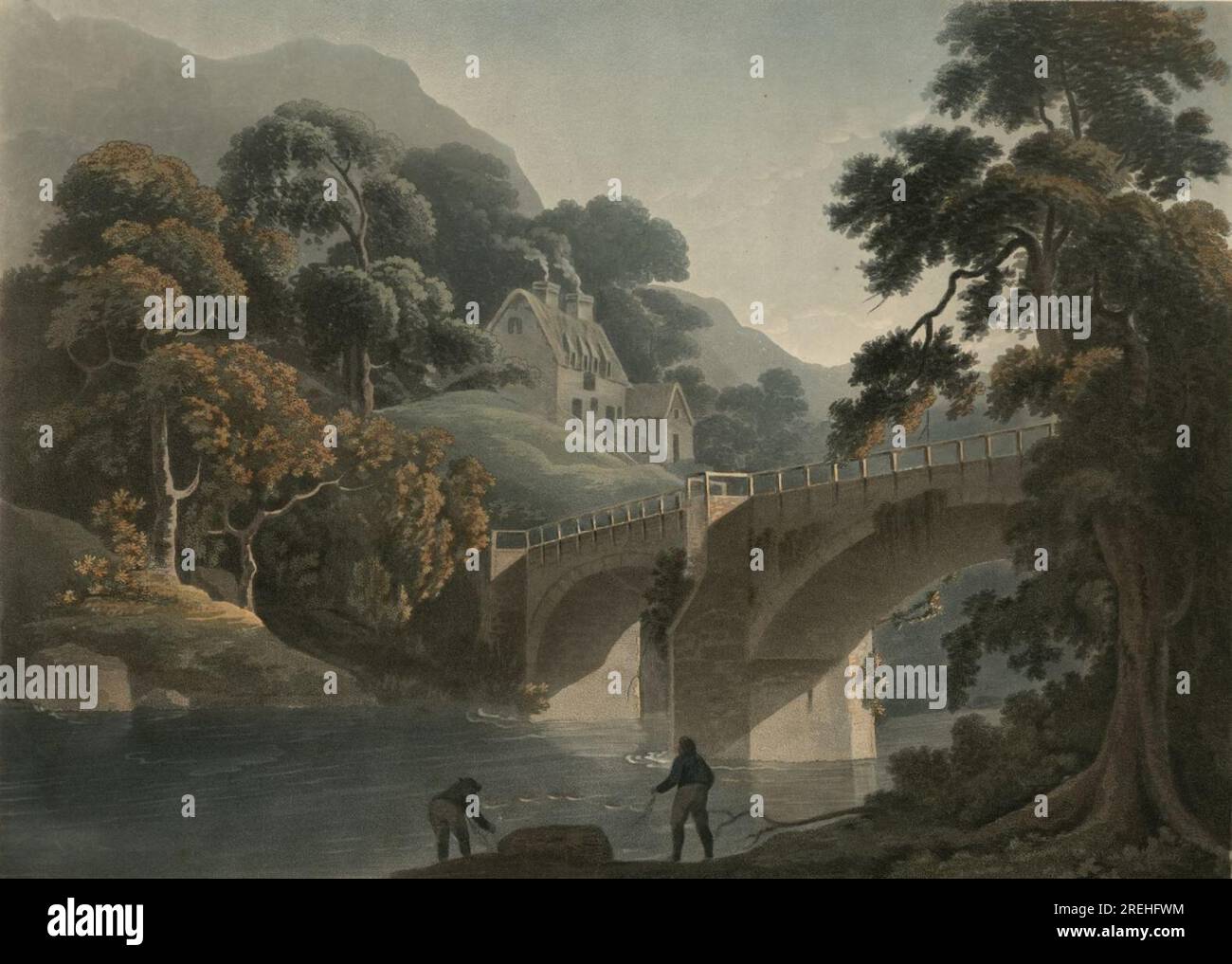 To Charles Browne Esqr this view of Overton Bridge is with the greatest ...