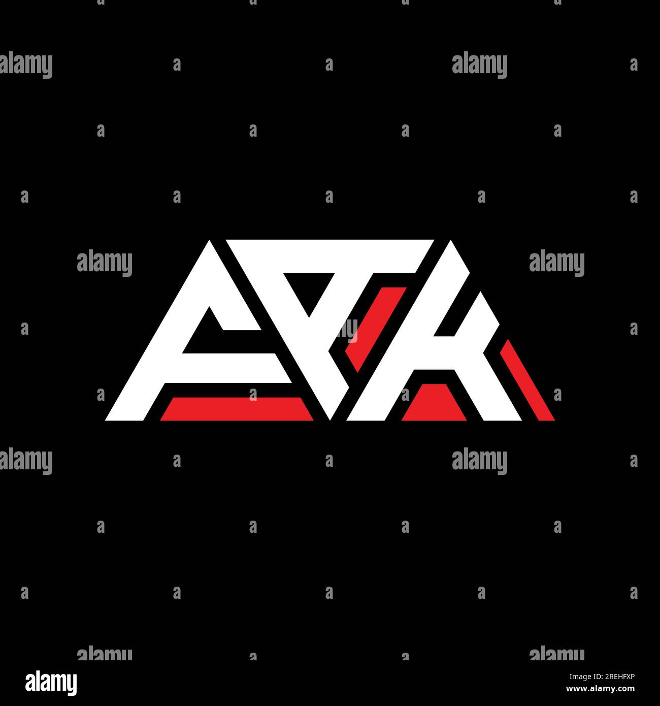 FAK triangle letter logo design with triangle shape. FAK triangle logo ...