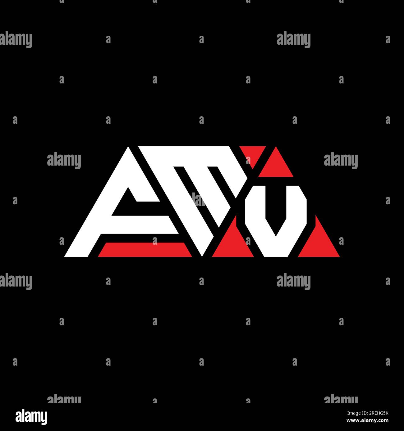 FMV triangle letter logo design with triangle shape. FMV triangle logo ...