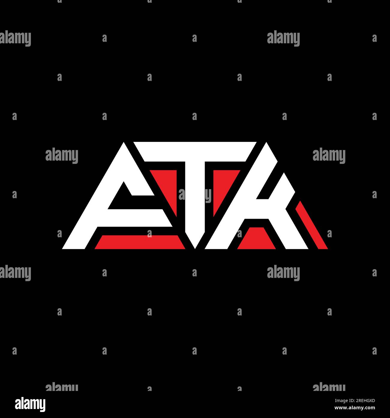 FTK triangle letter logo design with triangle shape. FTK triangle logo ...