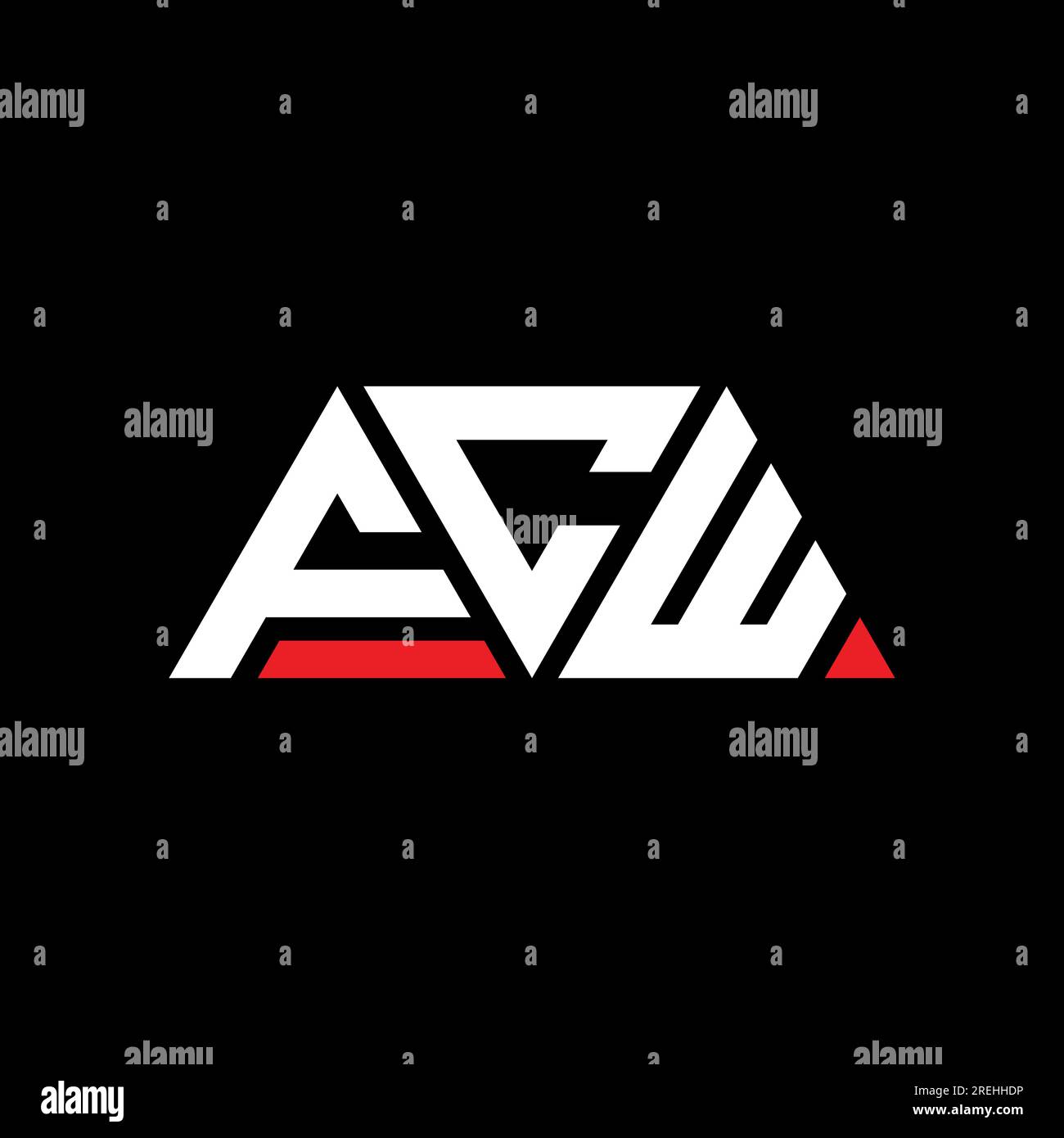 FCW triangle letter logo design with triangle shape. FCW triangle logo ...