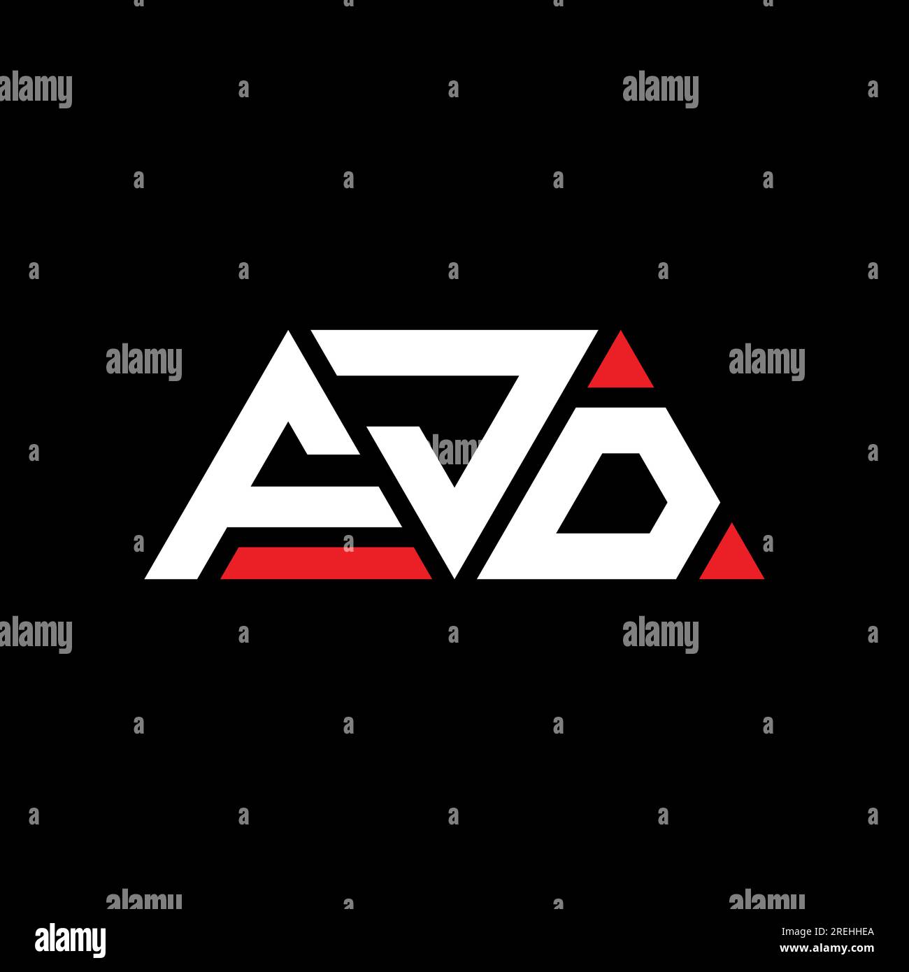 FJD triangle letter logo design with triangle shape. FJD triangle logo ...