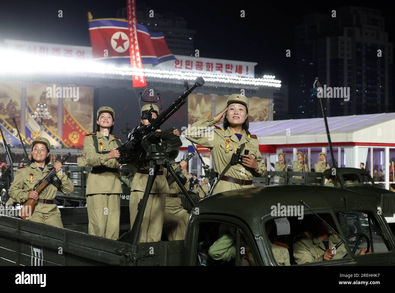 Pyongyang. 27th July, 2023. A military parade is held at Kim Il Sung ...